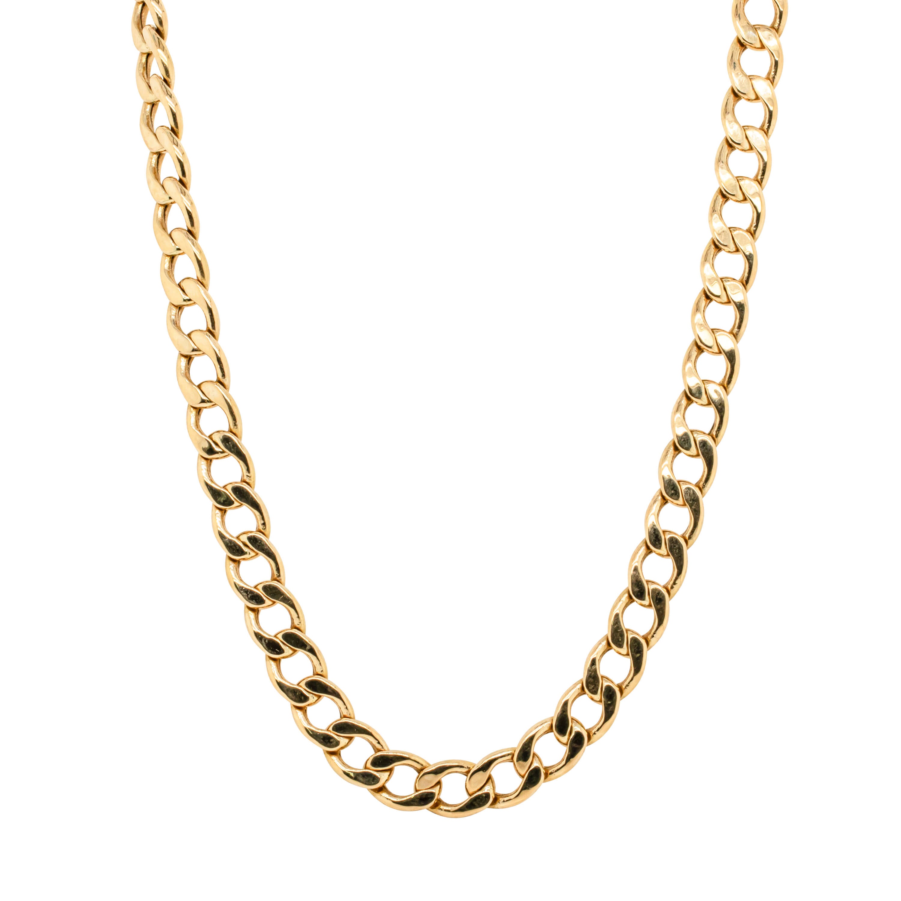 Deja Vu 18ct Yellow Gold Hollow Curb Link Chain - Walker & Hall