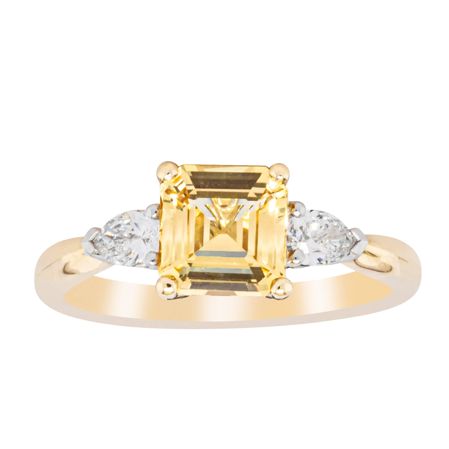 18ct Yellow Gold 1.58ct Golden Sapphire & Diamond Ayla Ring – Walker & Hall