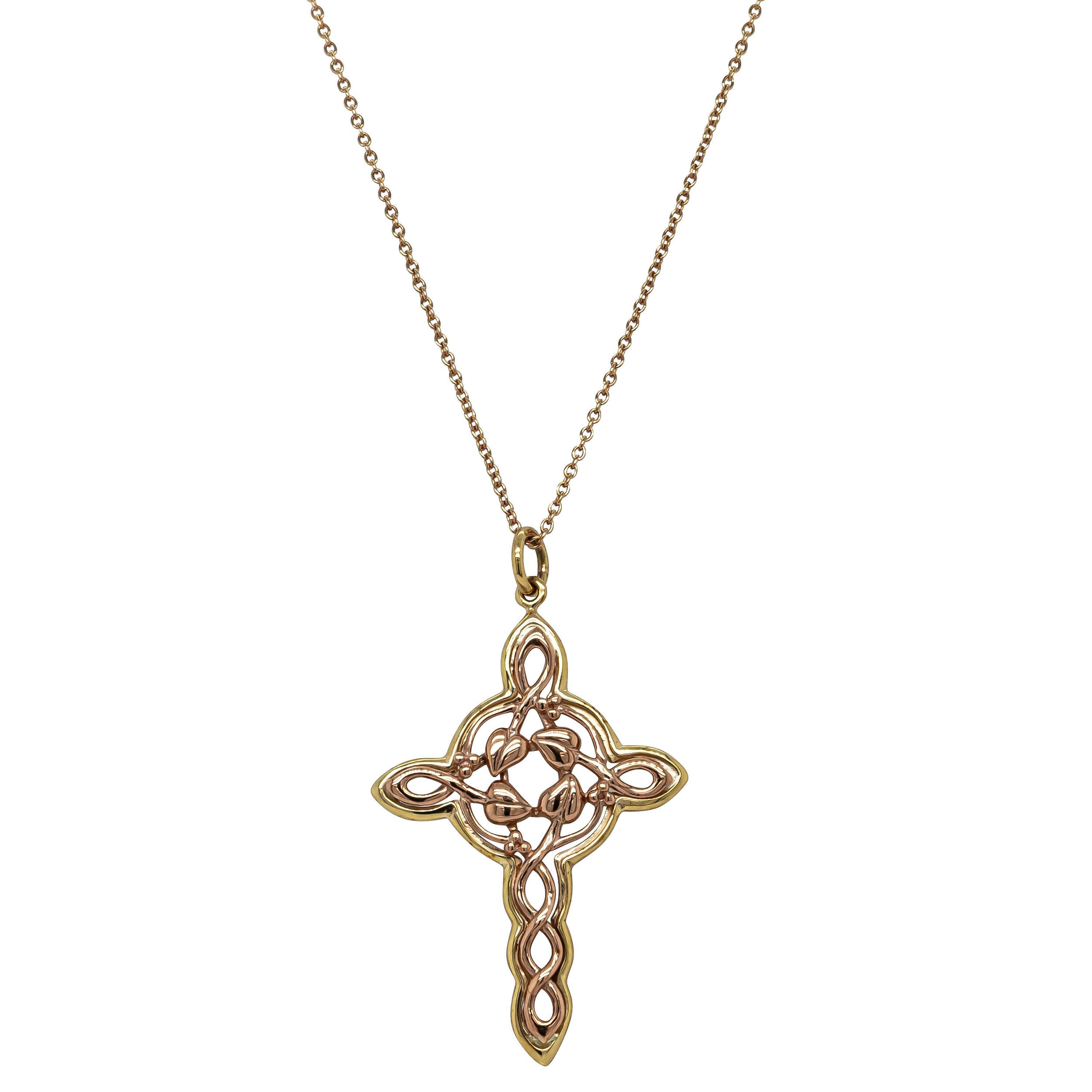 Deja Vu 9ct Yellow & Rose Gold Celtic Cross Pendant – Walker & Hall