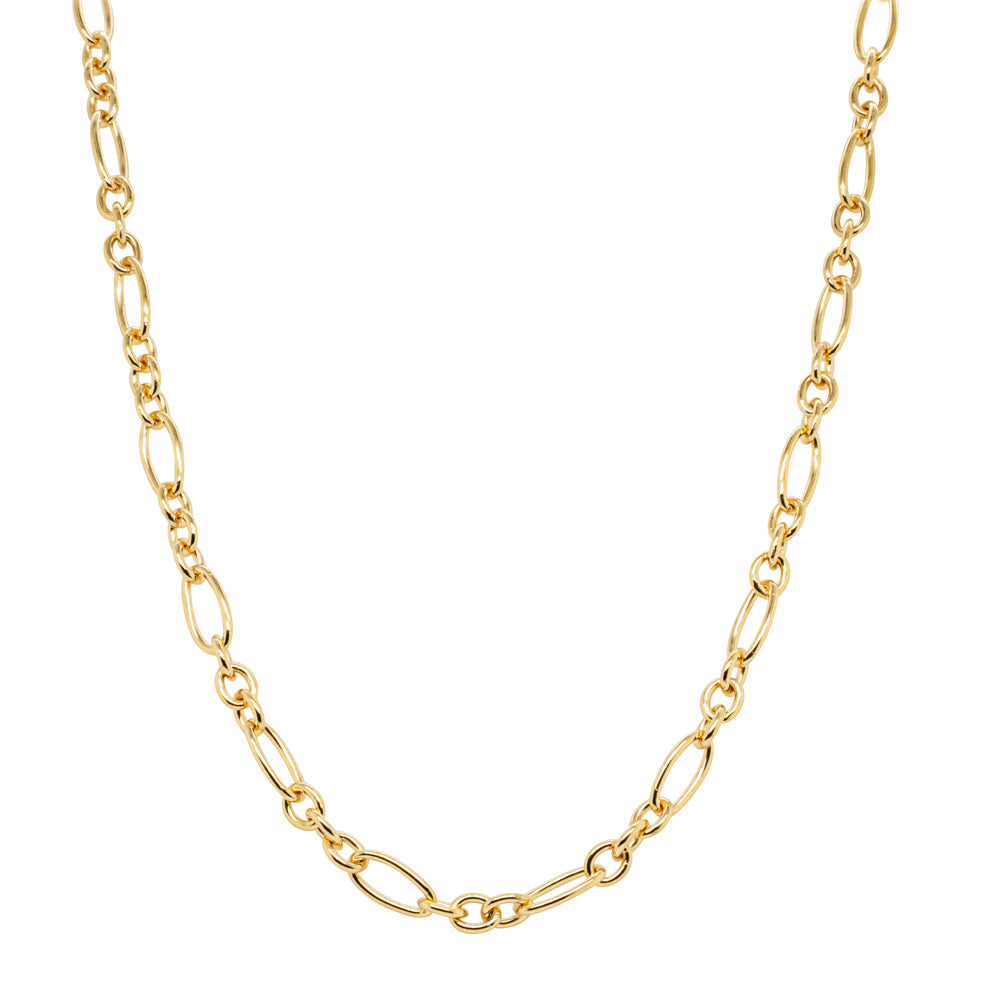 9ct Yellow Gold Open Oval Figaro Chain - Walker & Hall