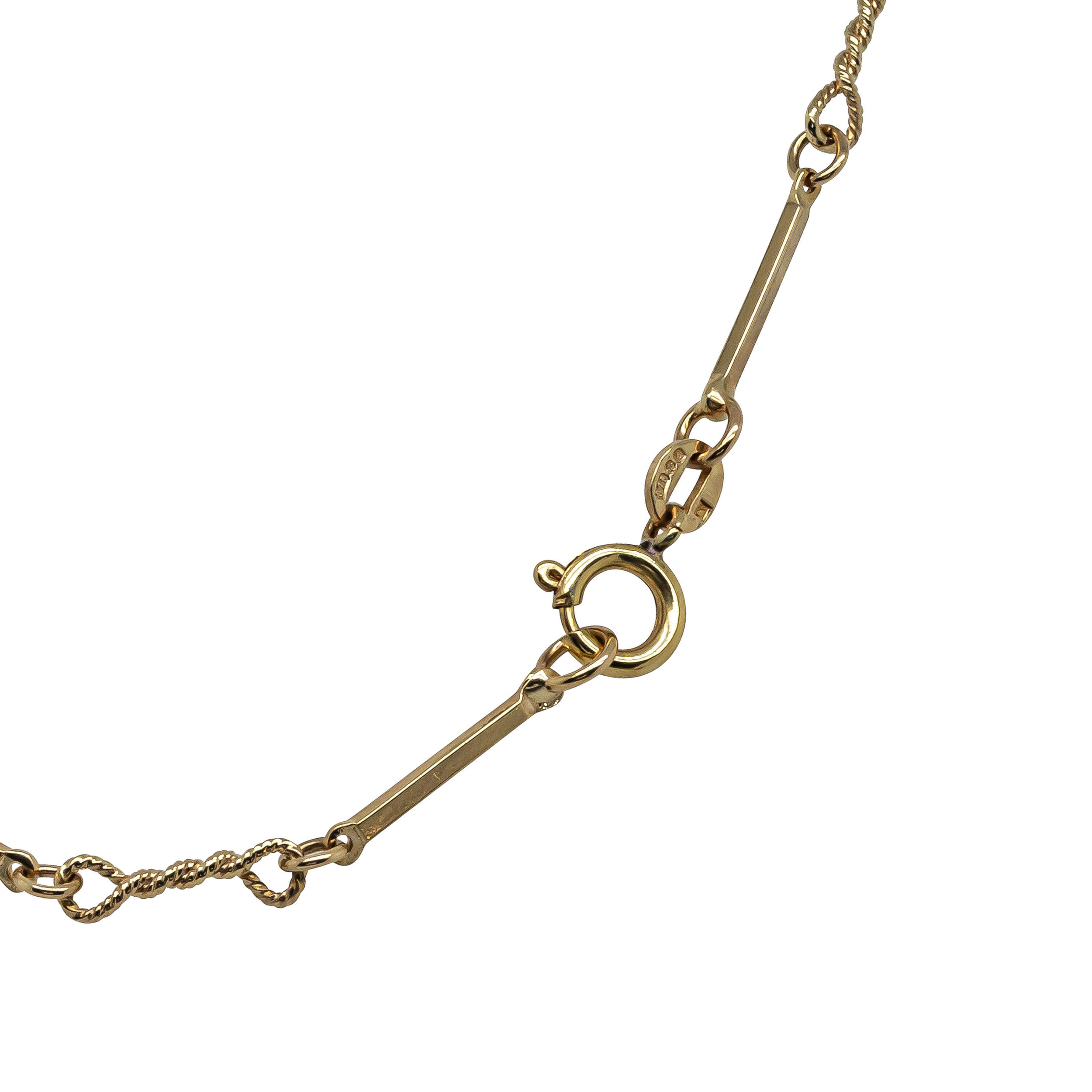 Deja Vu 9ct Yellow Gold Bar Twist Link Necklace 70cm – Walker & Hall
