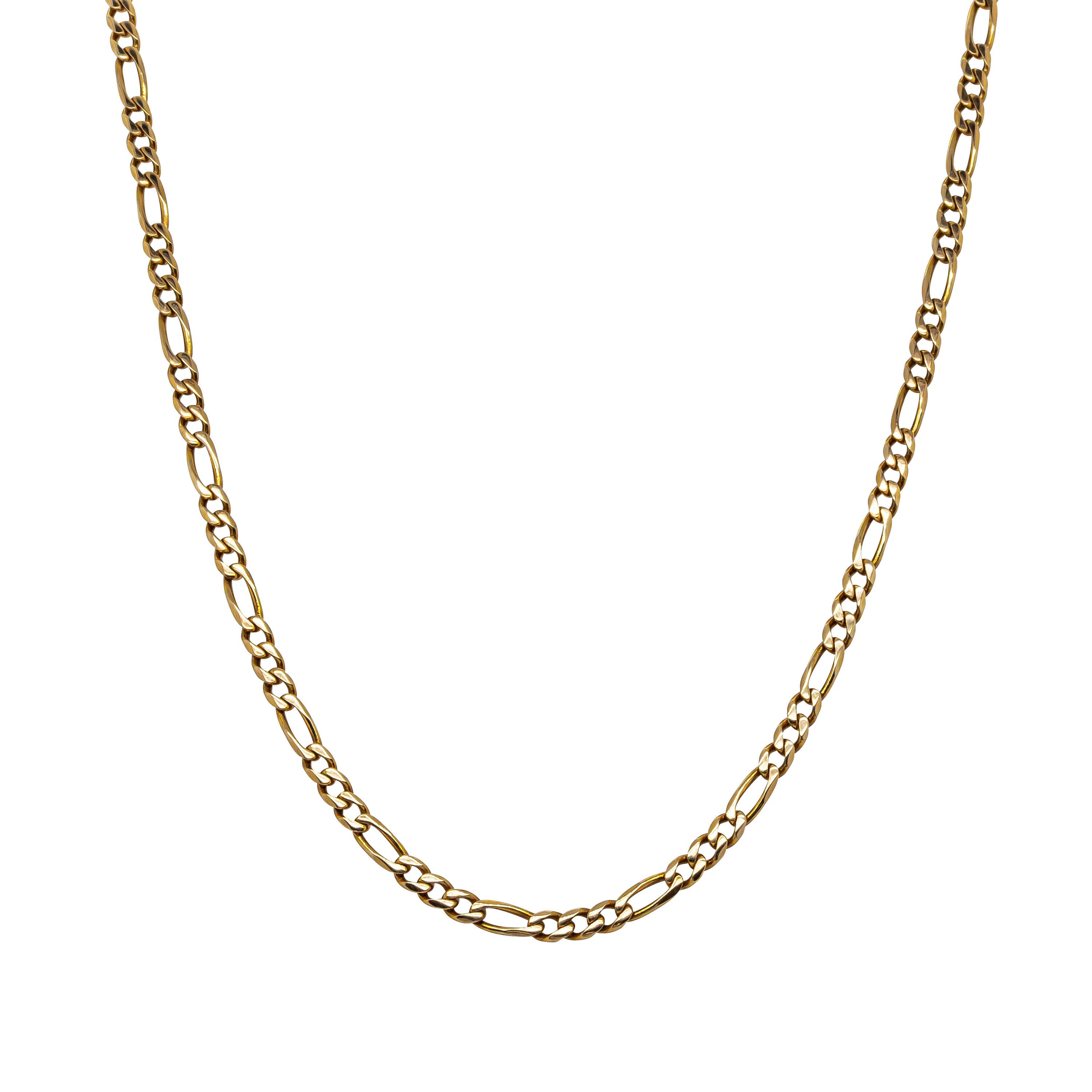 Deja Vu 9ct Yellow Gold Figaro Link Necklace 44cm - W&H – Walker & Hall