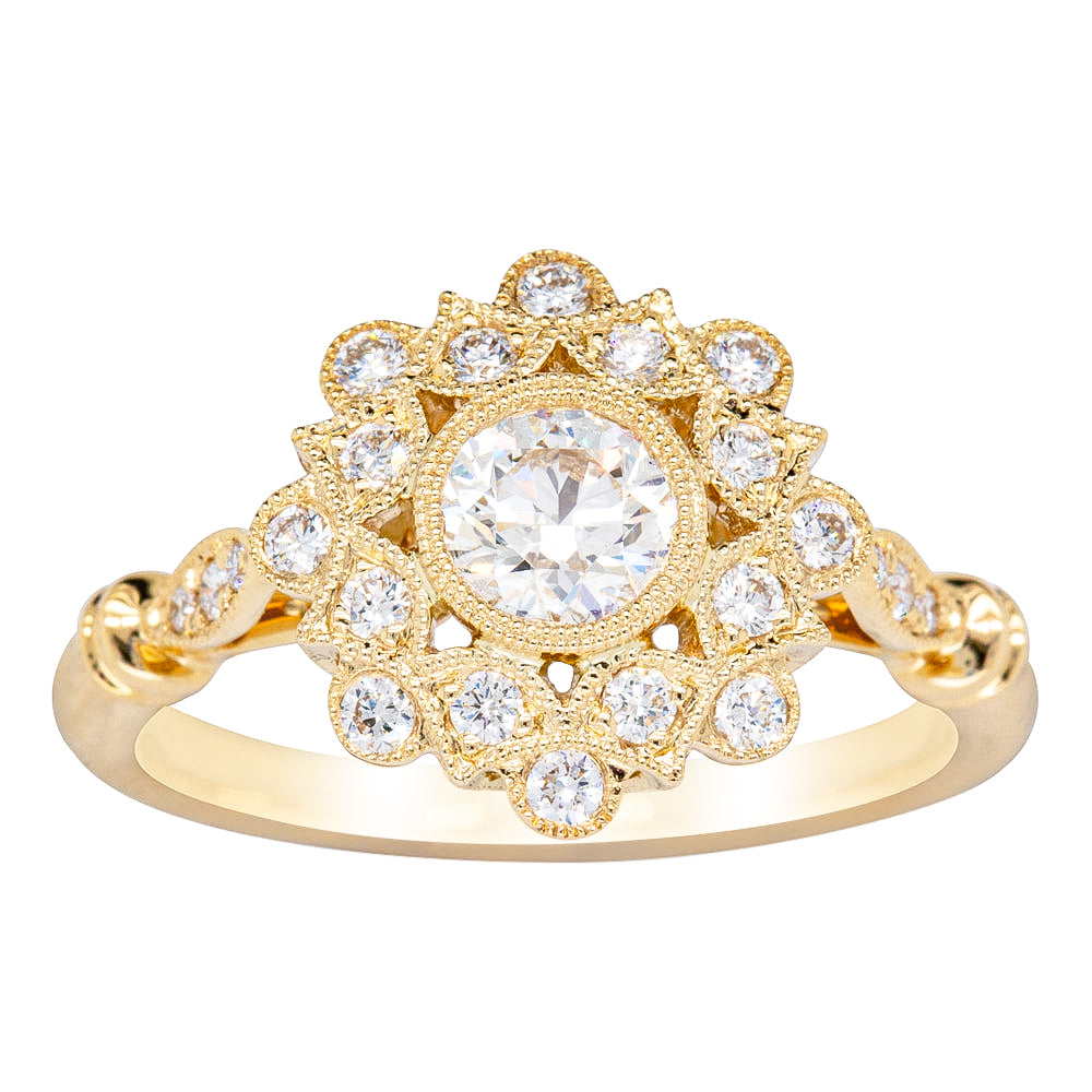 18ct Yellow Gold Diamond Mayfair Ring - Walker & Hall