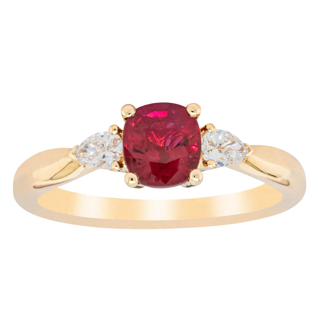 18ct Yellow Gold Ruby & Diamond Ayla Ring - Walker & Hall