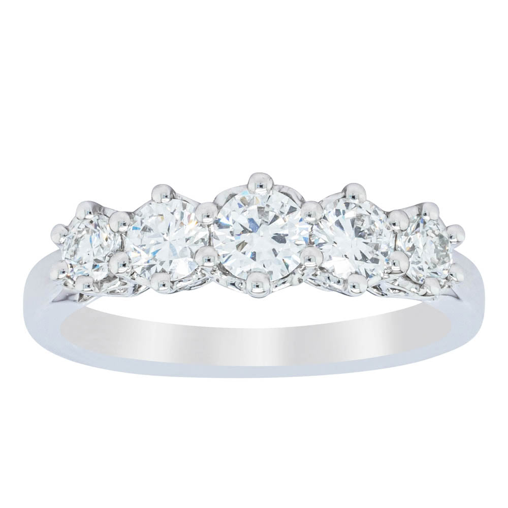 18ct White Gold Diamond Monarch Ring - Walker & Hall