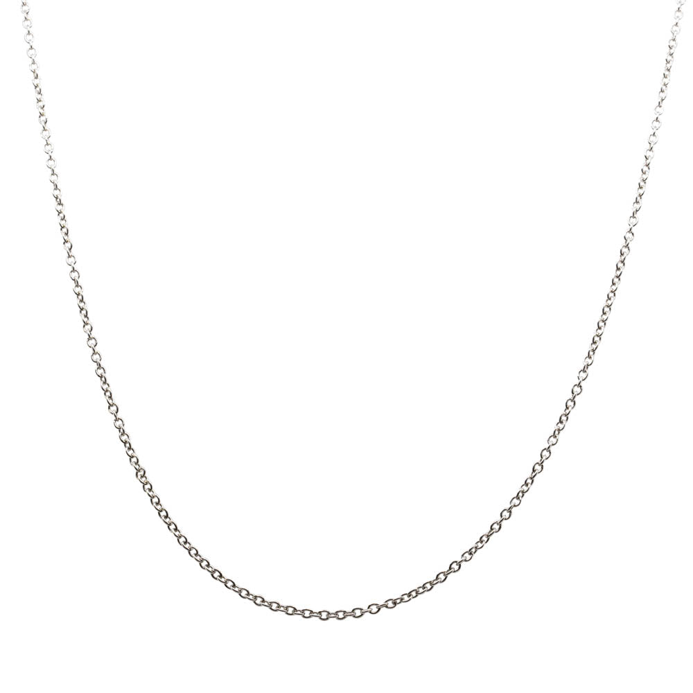 9ct White Gold Fine Cable Chain - Walker & Hall