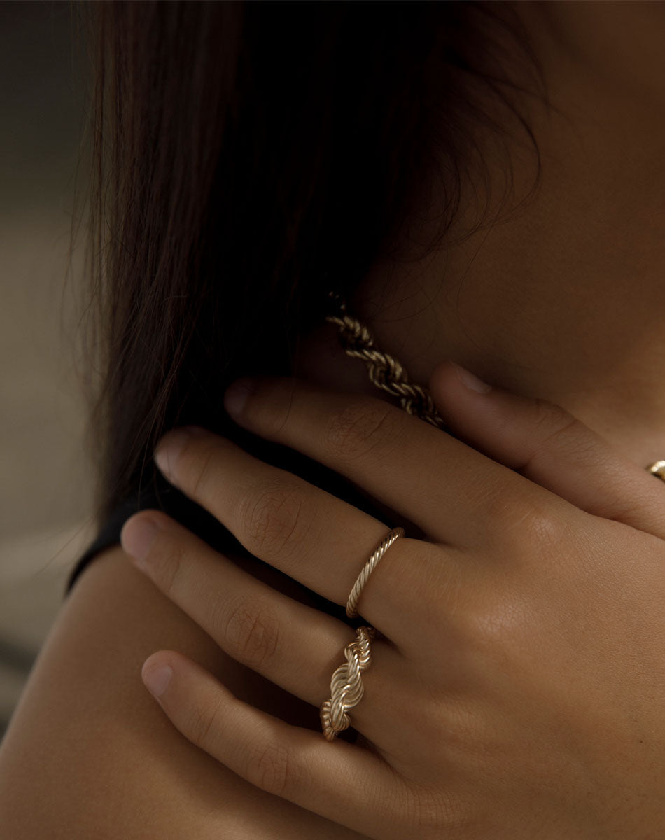 Meadowlark Twisted Rope Ring - Sterling Silver - Walker & Hall